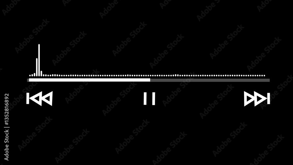 Music player icon animation with audio waveform, music player overlay ...