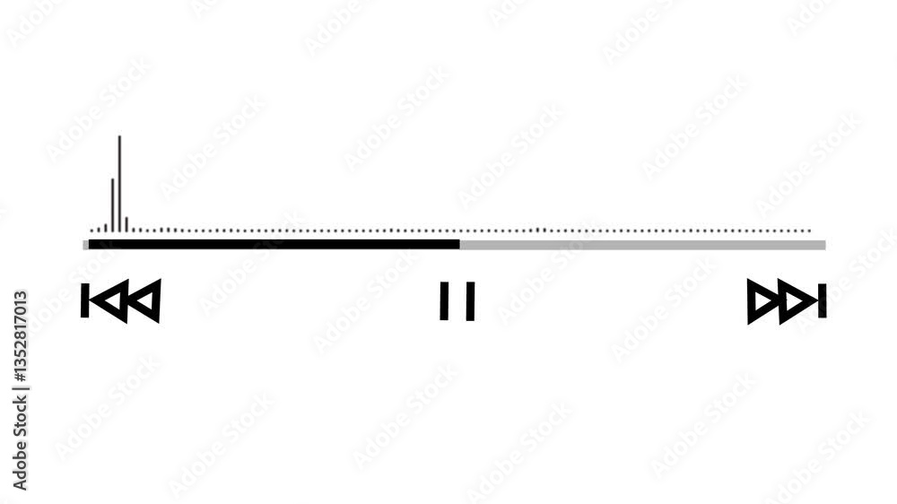 Music player icon animation with audio waveform, music player overlay ...