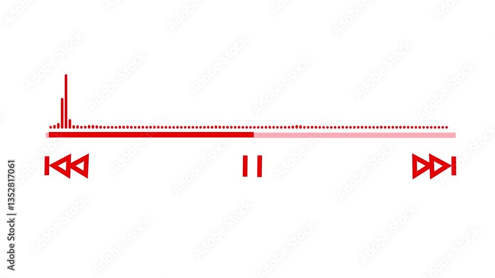 Music player icon animation with audio waveform, music player overlay ...