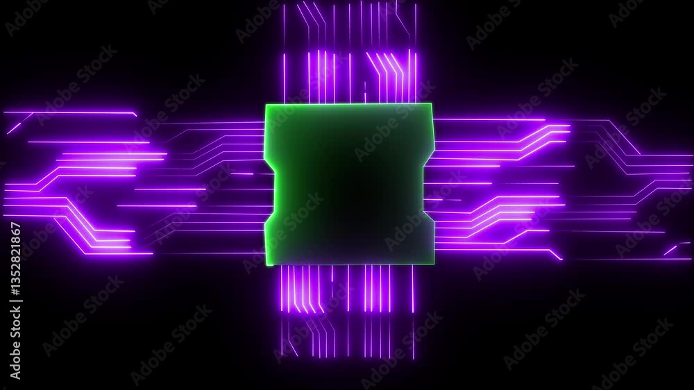 Artificial intelligence concept. animation of circuit board. future ...