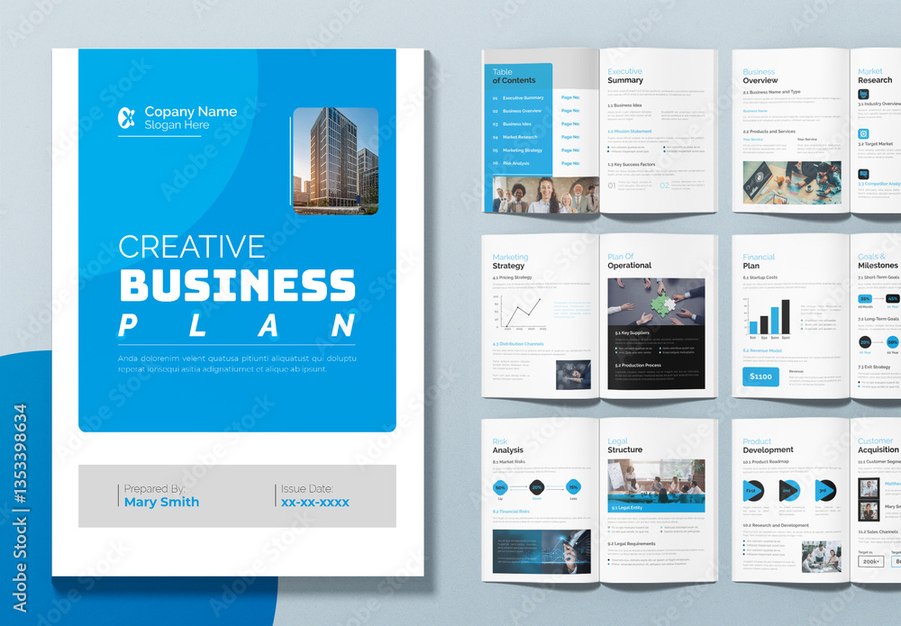 Business Plan Layout Stock Template | Adobe Stock