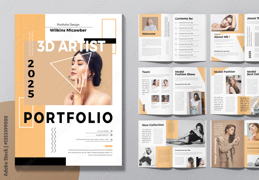 Clean And Modern Portfolio And Photobook Layout Stock Template | Adobe ...