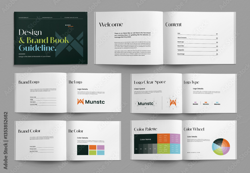 Minimal Brand Guidelines Layout Stock Template | Adobe Stock