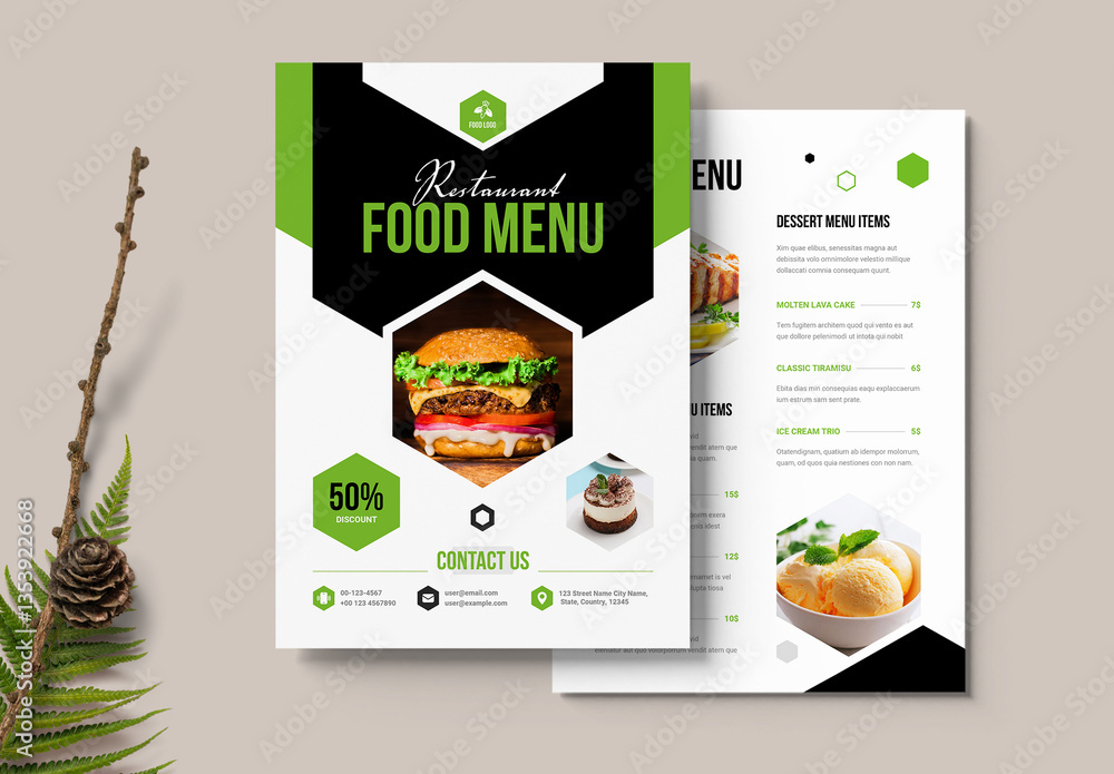 Modern Food Menu Template Layout Stock Template | Adobe Stock