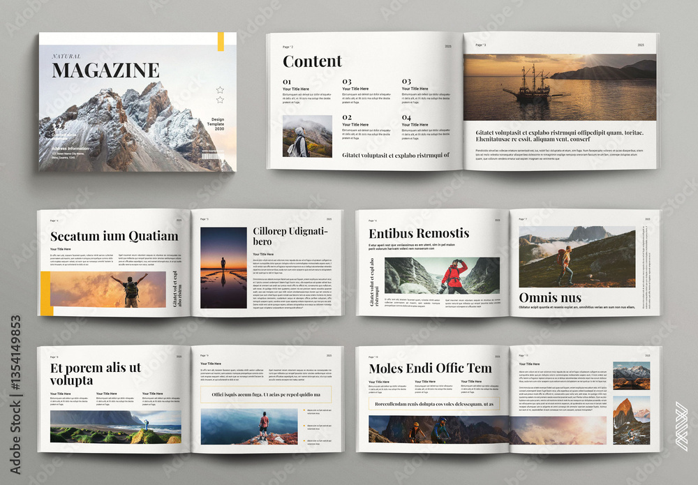 Natural Magazine Layout Template Stock Template | Adobe Stock