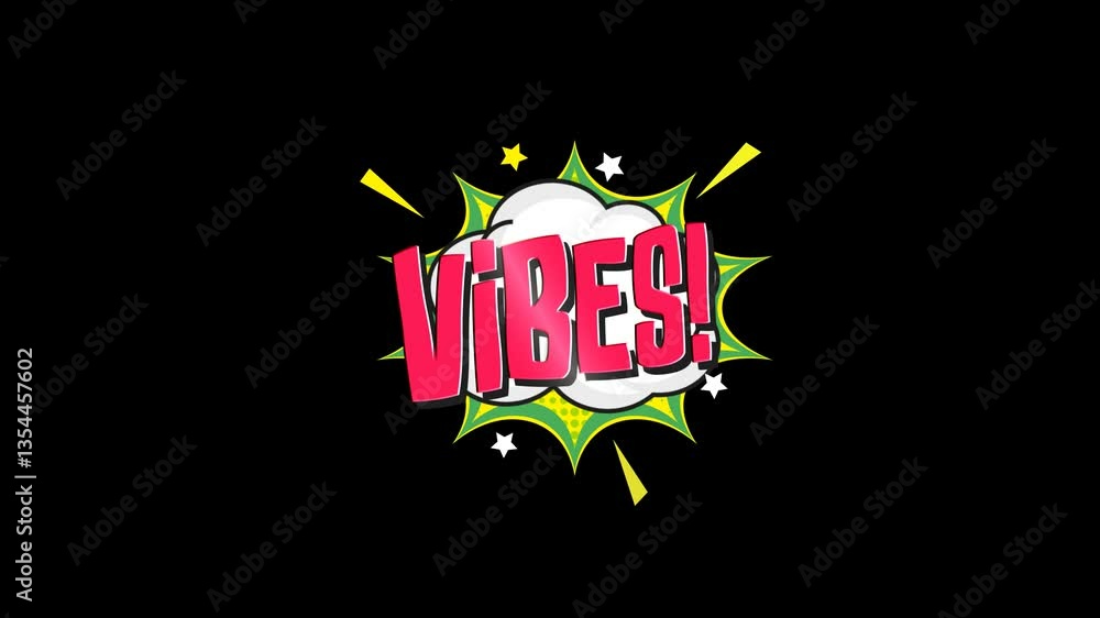 vibes pop art in comic style text video 4K animation. Pop Art vibes ...