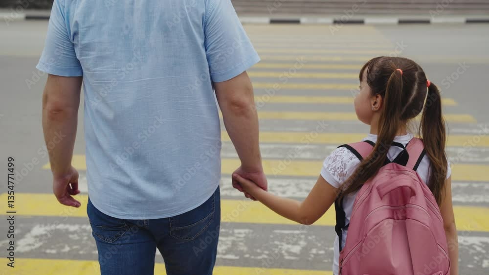 cross road zebra crossing, child crosswalk, School morning emotions ...