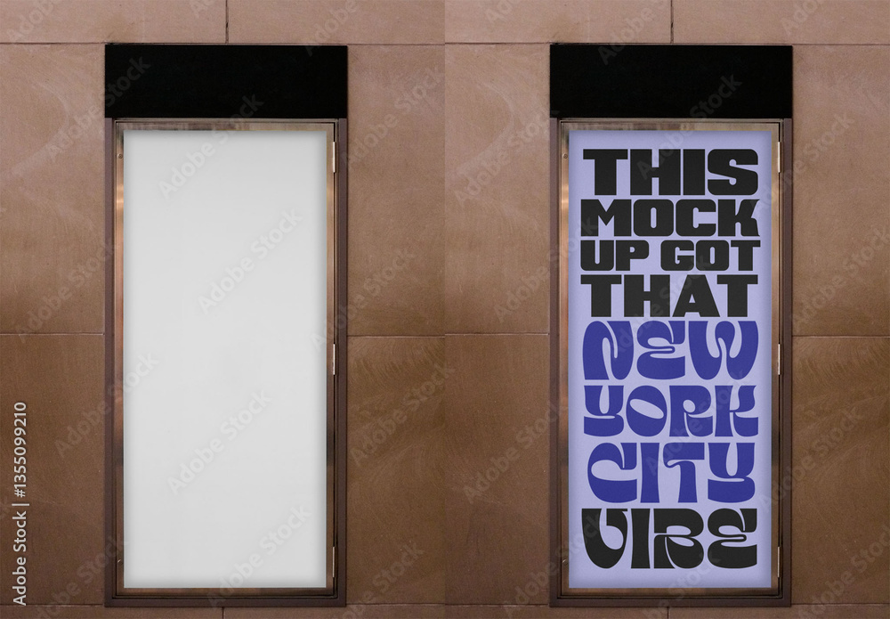 Urban Advertising Mockup Design for New York City Environment Stock ...