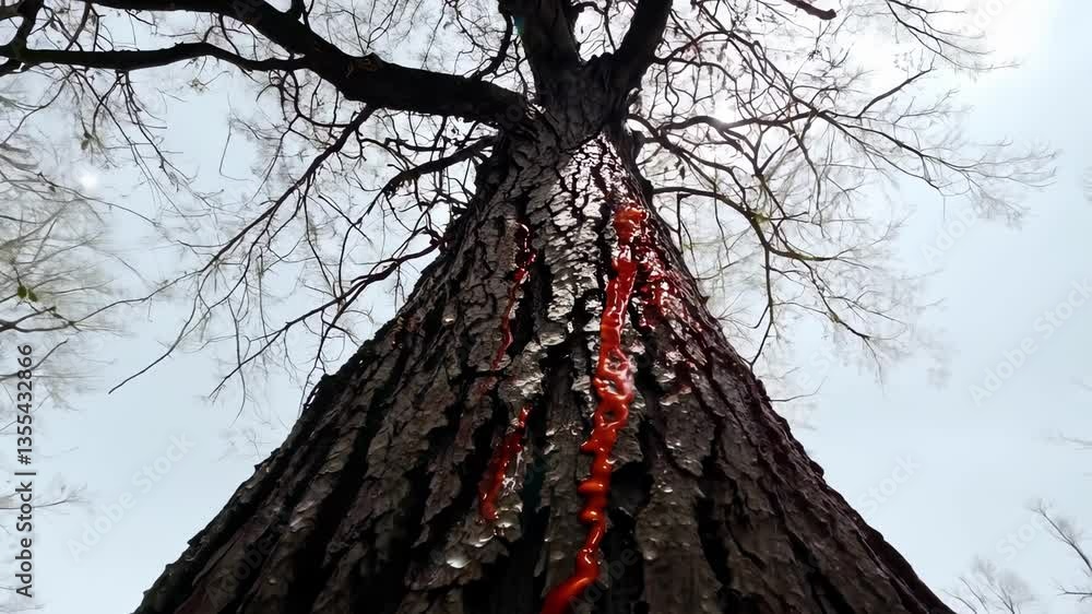 Mysterious dragon s blood tree with red sap dripping from bark ...