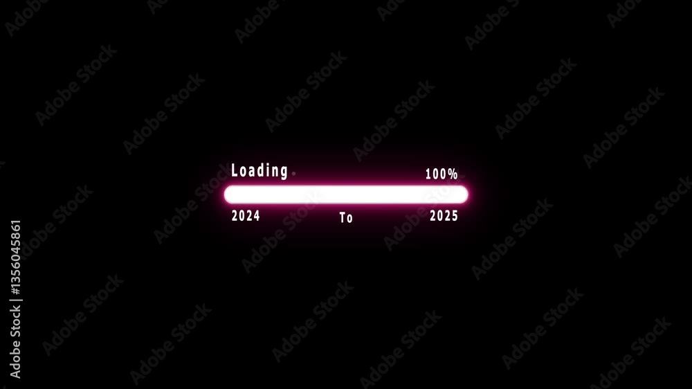 Loading bar from 2025 to 2026 new year transfer animation. New year ...