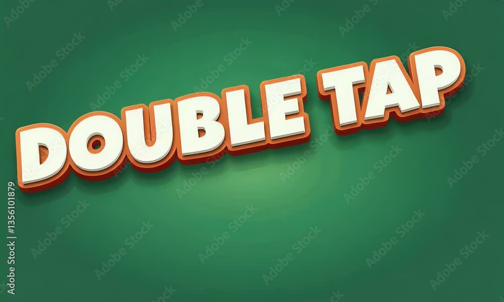 Engaging animated typography of 'double tap' with a smooth bouncing ...