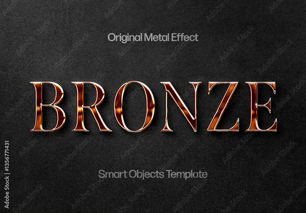 Bronze Chrome Text & Logo Effect Mockup Stock Template | Adobe Stock