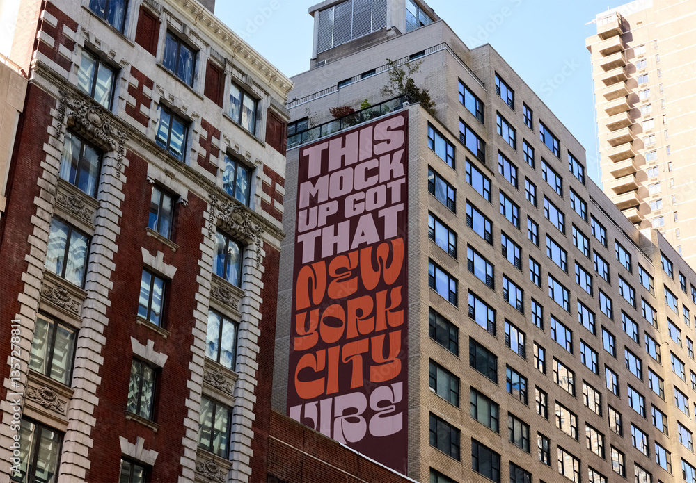 Building Wallscape Mockup for Outdoor Advertising in New York City ...