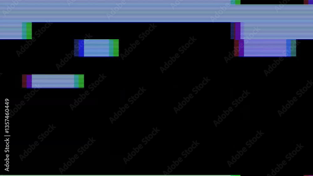 Analog Static Noise texture overlay. Horizontal stripes offset . No signal white noise artifacts ...