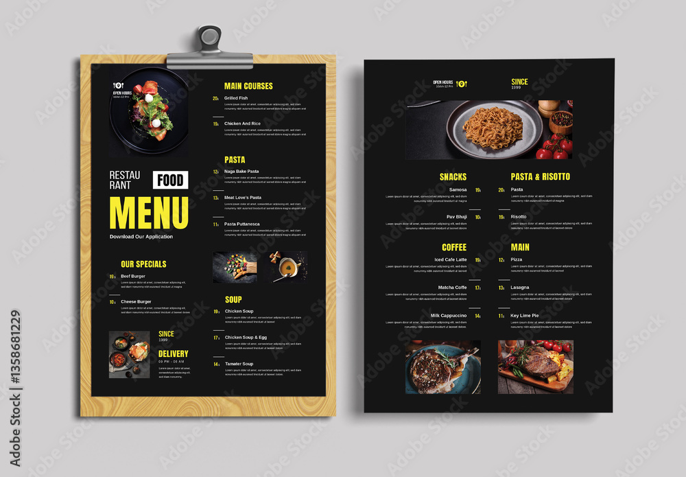 Restaurant Food Menu Template Layout Stock Template | Adobe Stock