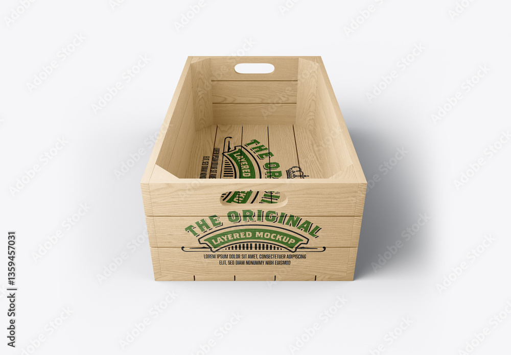 Classic Wooden Crate Mockup Stock Template | Adobe Stock