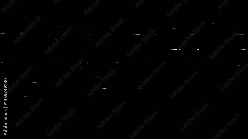 VHS effect with white stripes on black screen. Video Home System ...