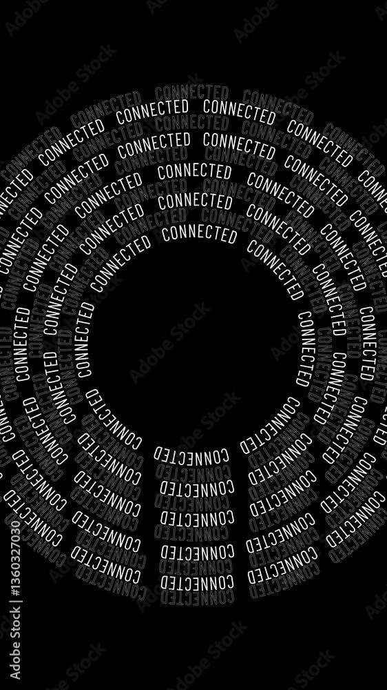 Video featuring concentric circles with the word "TOMORROW" repeated ...