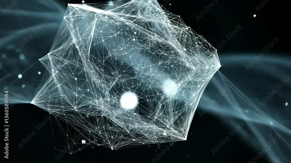 Visual representation of a complex network structure with nodes and ...