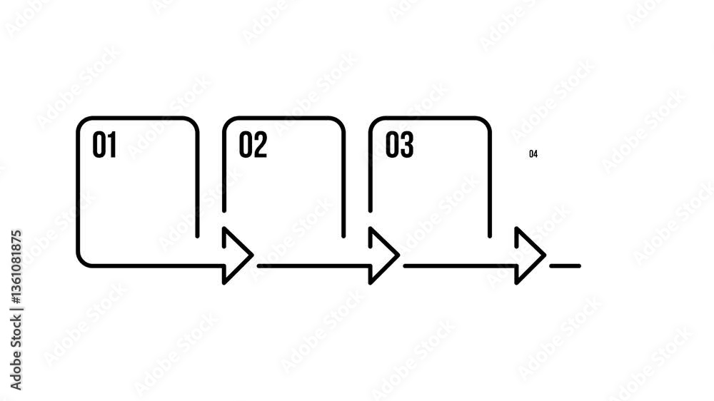 Minimal Step-by-Step Process Animation | Linear Flowchart Motion Design ...