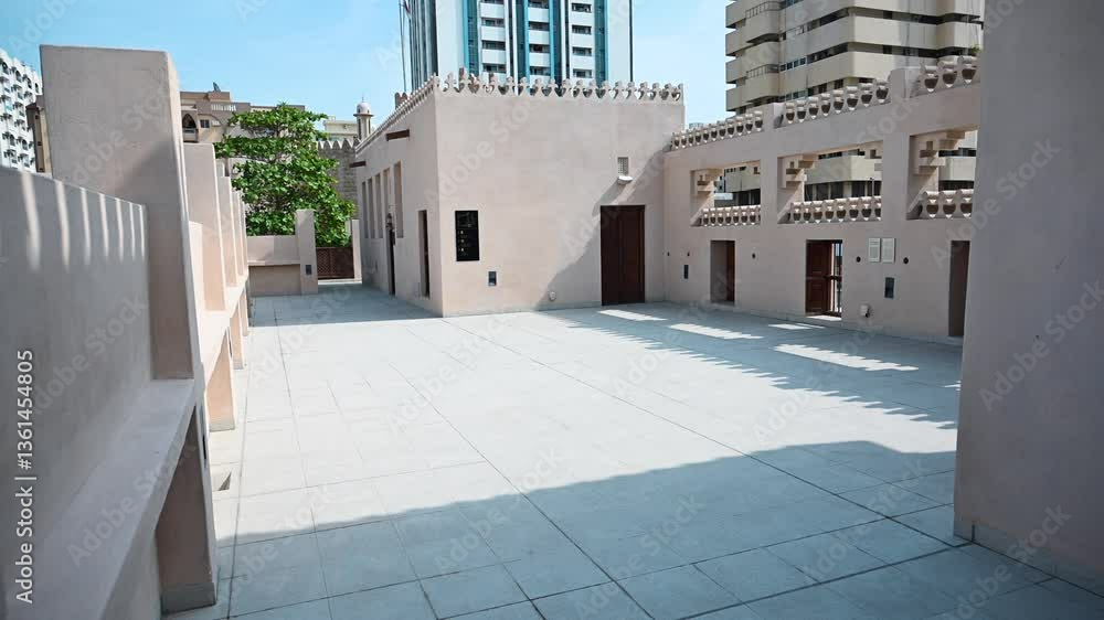 A look inside a traditional Arab house within Sharjah Fort, commonly ...