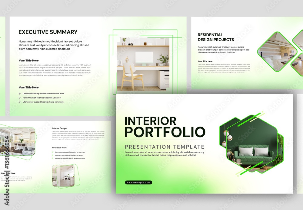 Interior Design Portfolio Presentation Template Stock Template | Adobe ...
