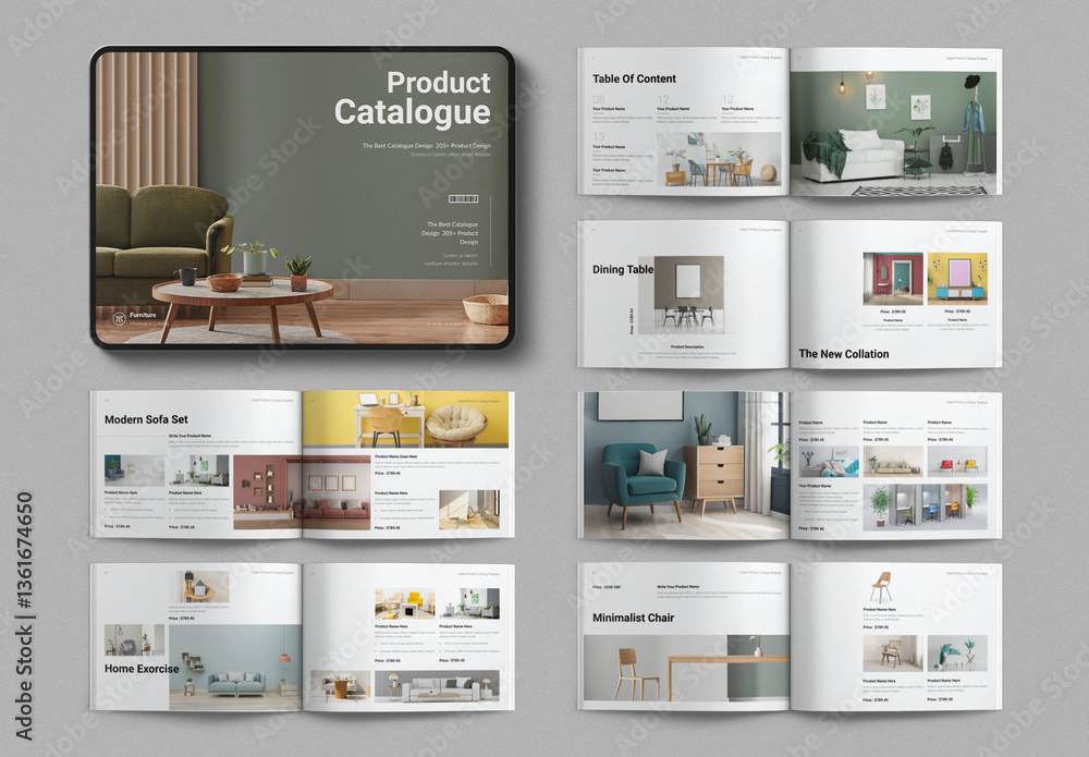 Modelo de Digital Product Catalog Template Landscape do Stock | Adobe Stock