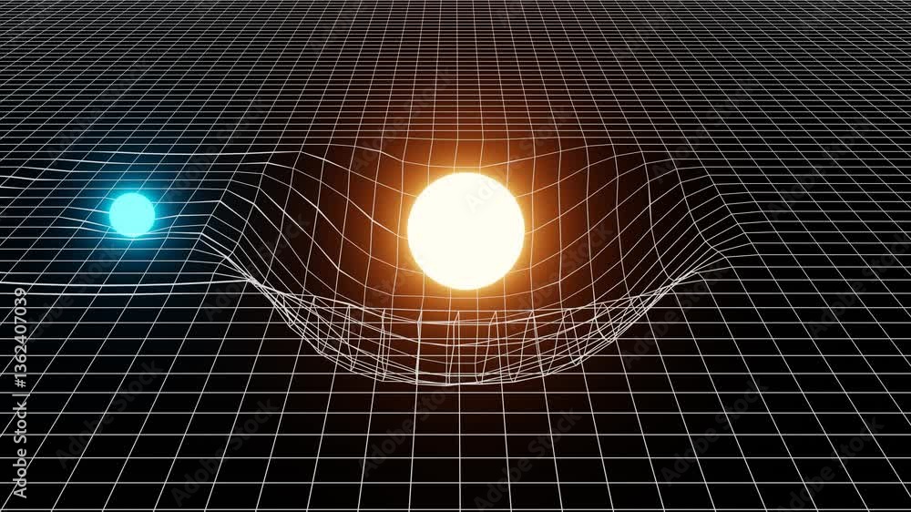 Spacetime Curvature: 3D Representation of Solar System Gravity Waves vídeo de Stock | Adobe Stock