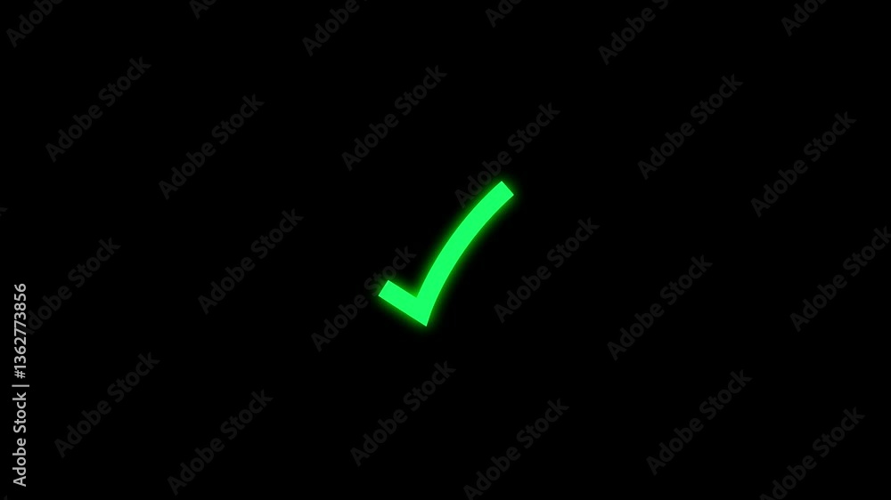 simple tick mark animation with black background. check mark icon ...