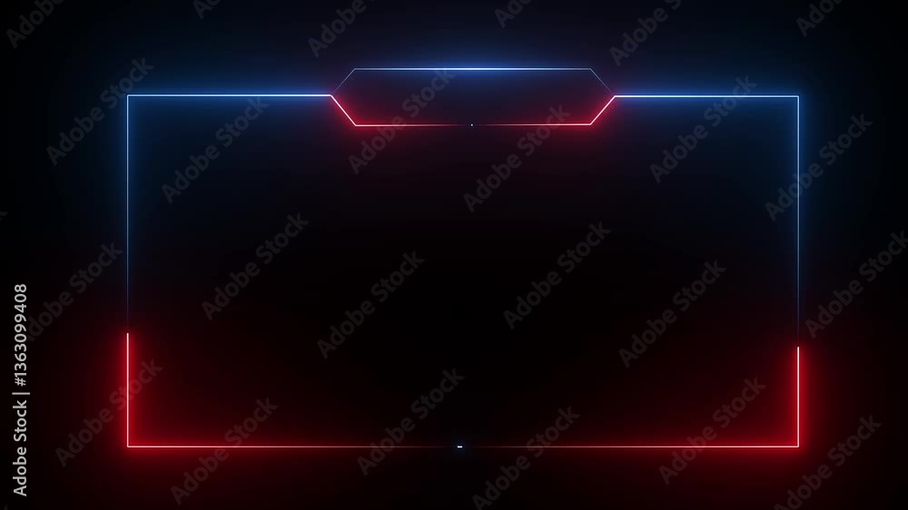 Sci-Fi Neon Glowing Digital Frame. live streaming neon text frame ...