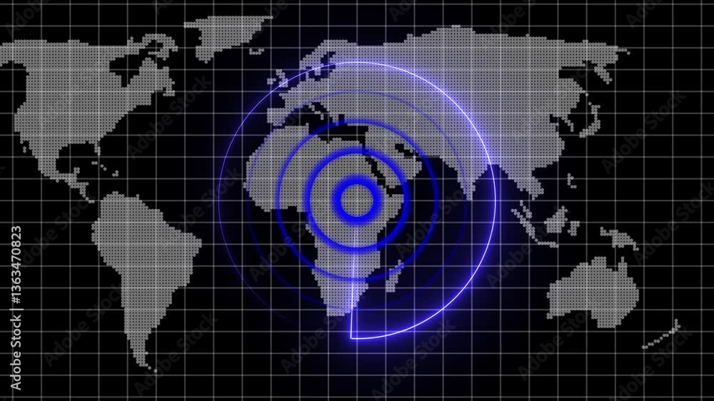Simple Radar Scanning with Black background. Radar technology ...