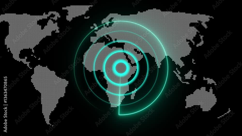 Simple Radar Scanning with Black background. Radar technology ...