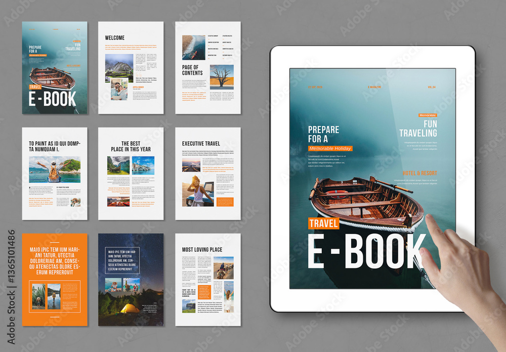 Travel Ebook Template Layout Stock Template | Adobe Stock