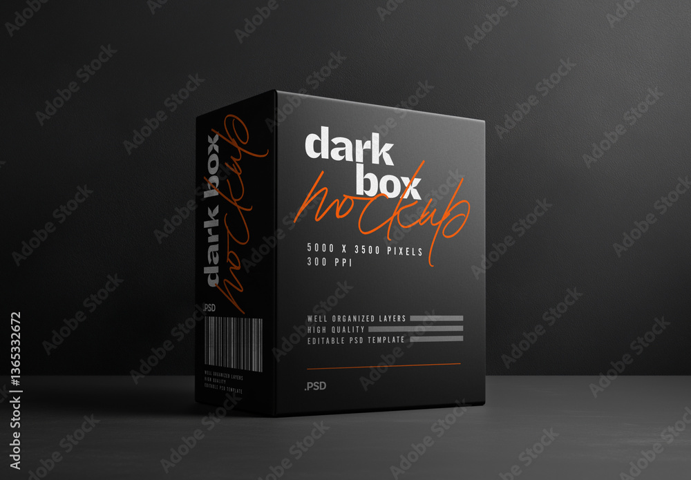 Dark Elegant Box Mockup Stock Template | Adobe Stock