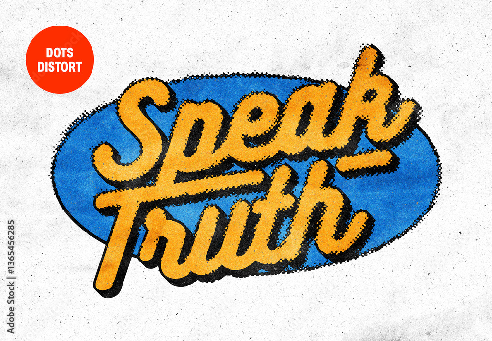 Dots Distort Print Text & Logo Effect Mockup Stock Template | Adobe Stock