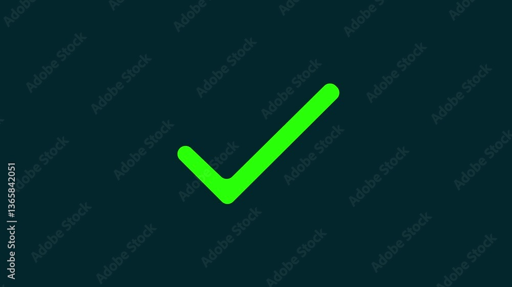 green check mark tick isolated 4k animation. 3D check mark icon, tick ...