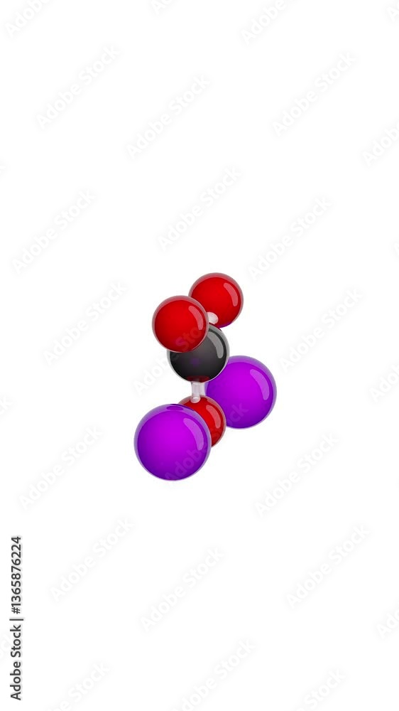 Molecule of Sodium Carbonate. Animated chemical 3D Model: Ball and ...