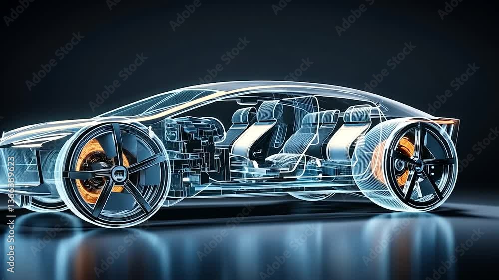 diagram of an electric car with its battery pack displayed in cross ...