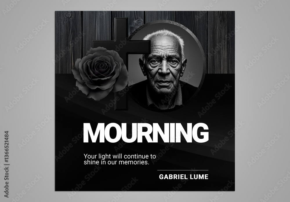 Official Mourning Template Social Media Stock Template | Adobe Stock