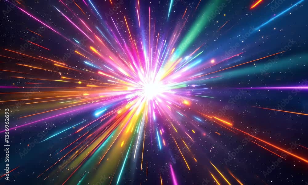 Cosmic Explosion & Colorful Light Burst | 4K Sci-Fi Concept Art ...