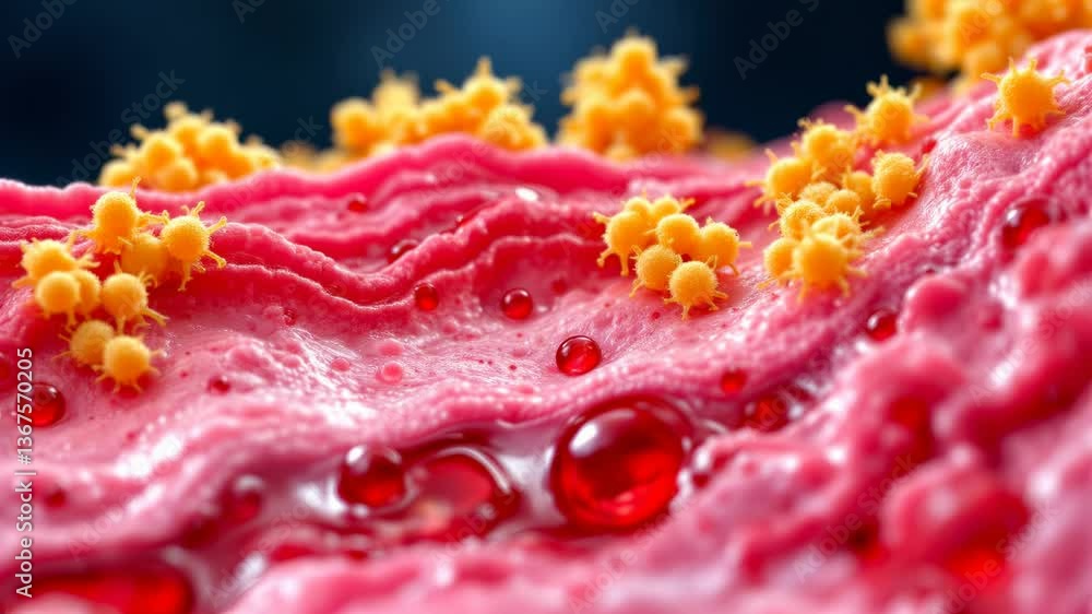 Staphylococcus aureus bacterial skin infection, microscopic view ...