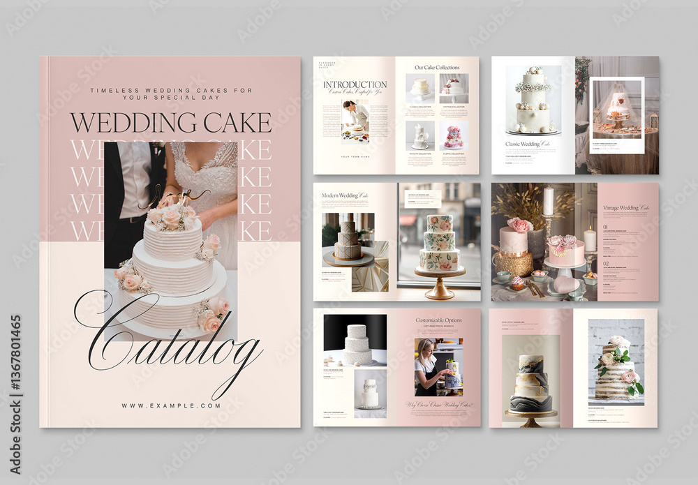 Wedding Cake Catalog Layout Stock Template | Adobe Stock