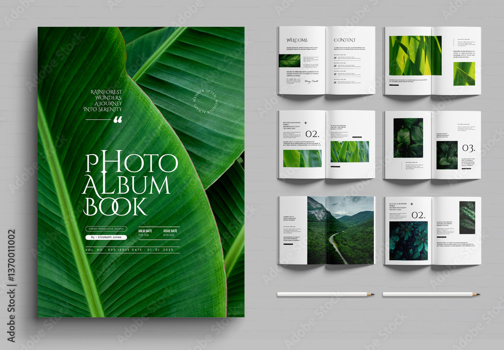 Minimalist Portfolio and Photobook Layout Stock Template | Adobe Stock