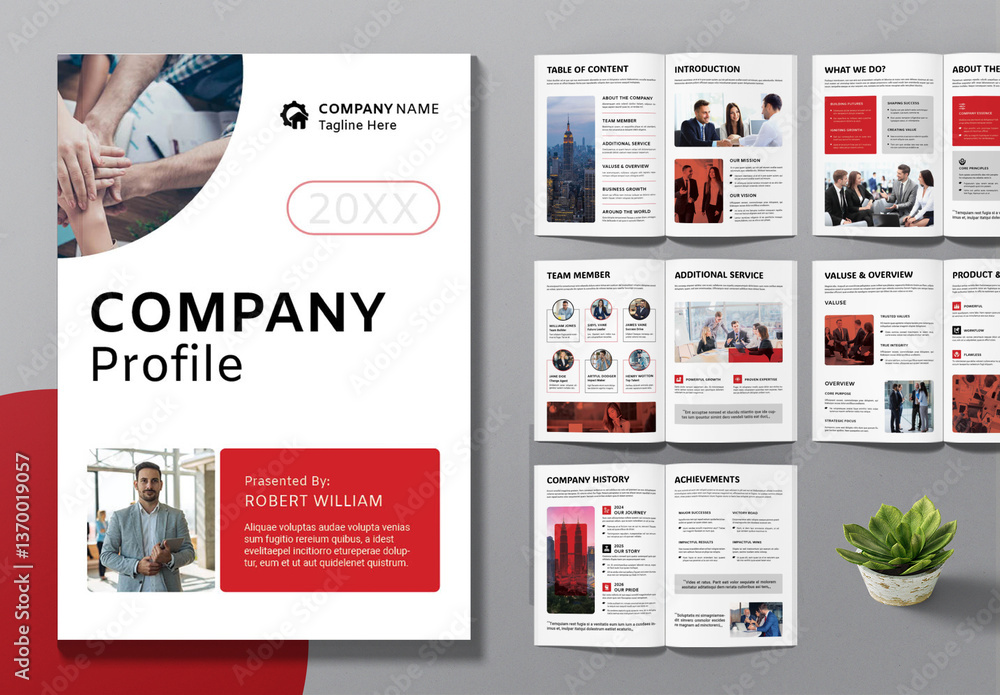 Company Profile Design Template Layout Stock Template | Adobe Stock