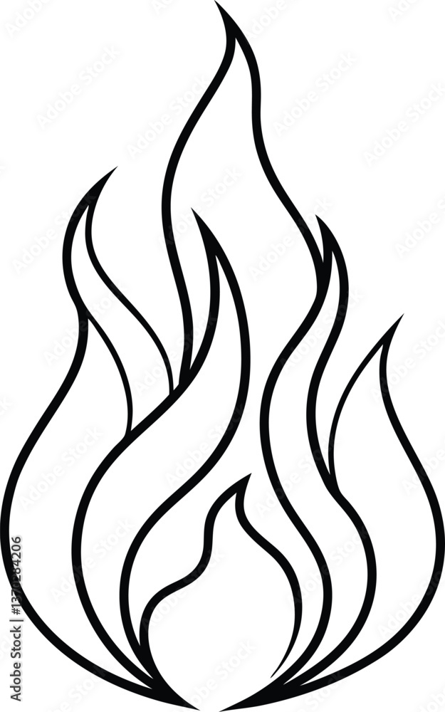 Poster Fire Line Art Vector – Wall Art | UkPosters