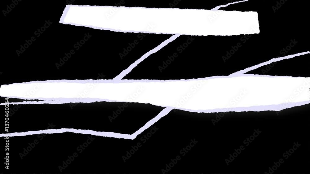 Paper Cut Transitions pack on black background. Includes wrap, tear ...