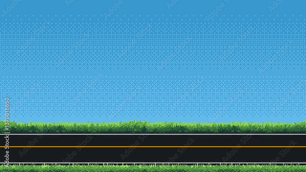 pixel art racing game level background. pixel retro design. 8 bit image ...