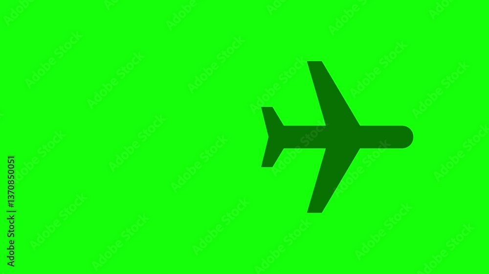 Flying Black Plane Animation on Green Screen | 4K Airplane Icon Motion ...