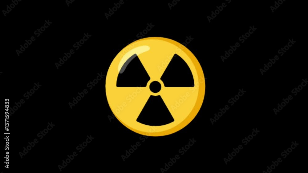 Animated radiation hazard symbol poster on black and green background ...