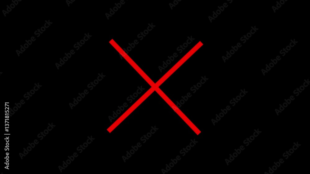 cross mark animation, Wrong Symbol in Motion graphic, Red X letter ...